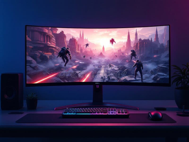 Futuristic Setup for Sci-Fi Battles Stock Illustration - Illustration ...