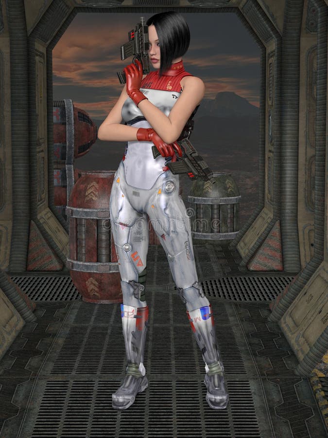 Futuristic uniform stock illustration. Illustration of girl - 46297543