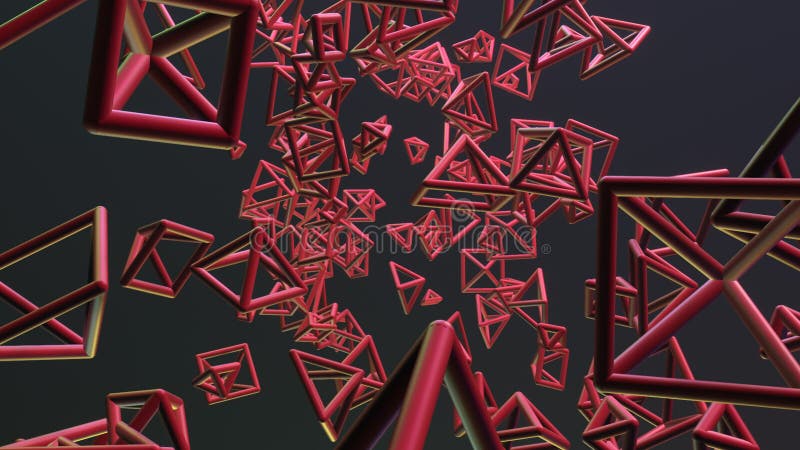 Futuristic Shape, Flying, Animation of an Abstract Objects. Dynamic ...