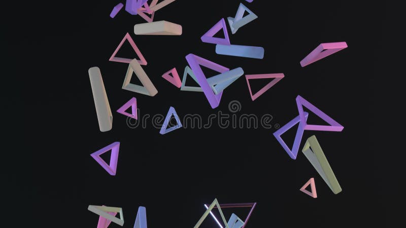 Futuristic Shape Flying Animation of an Abstract Objects. Dynamic ...