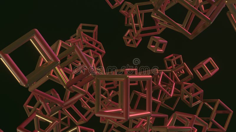 Futuristic Shape Flying Animation of an Abstract Objects. Dynamic ...