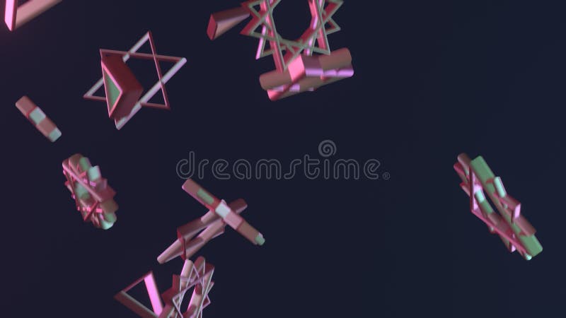 Futuristic Shape Flying Animation of an Abstract Objects. Dynamic ...