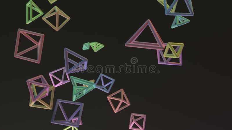 Futuristic Shape, Flying, Animation of an Abstract Objects. Dynamic ...