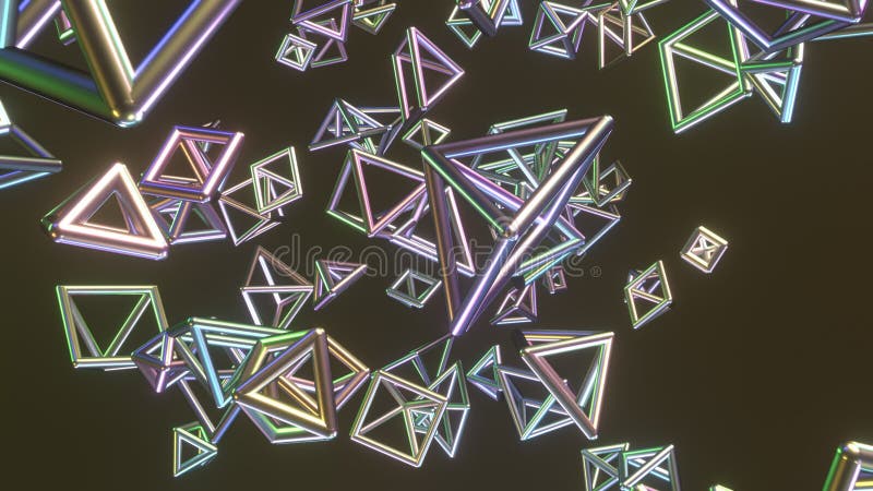 Futuristic Shape Flying Animation of an Abstract Objects. Dynamic ...