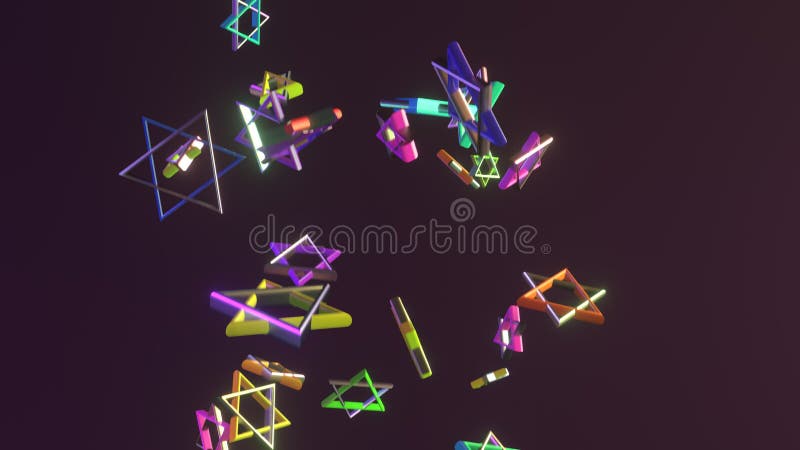 Futuristic Shape, Flying, Animation of an Abstract Objects. Dynamic ...