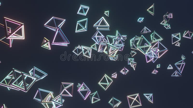 Futuristic Shape Flying Animation of an Abstract Objects. Dynamic ...