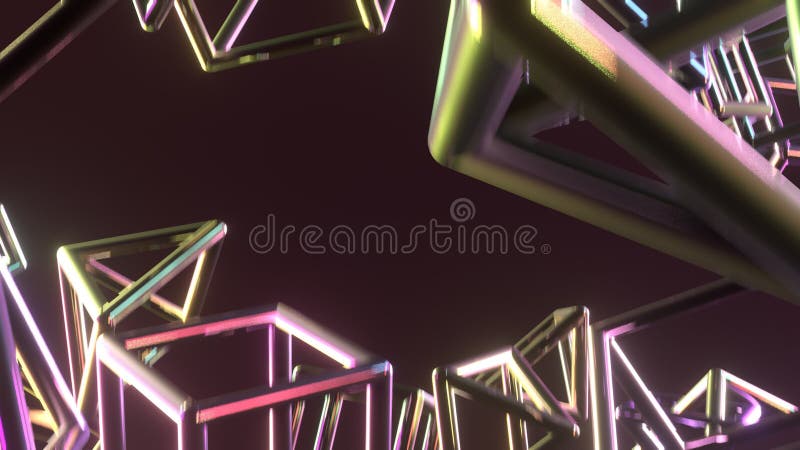 Futuristic Shape Flying Animation of an Abstract Objects. Dynamic ...