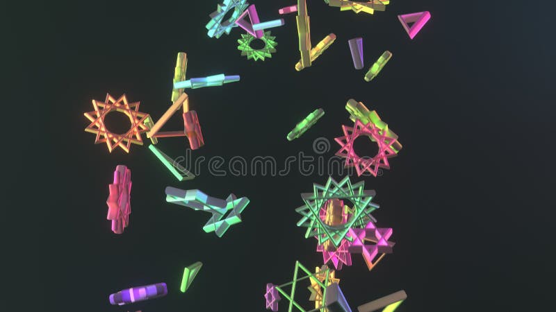 Futuristic Shape Flying Animation of an Abstract Objects. Dynamic ...