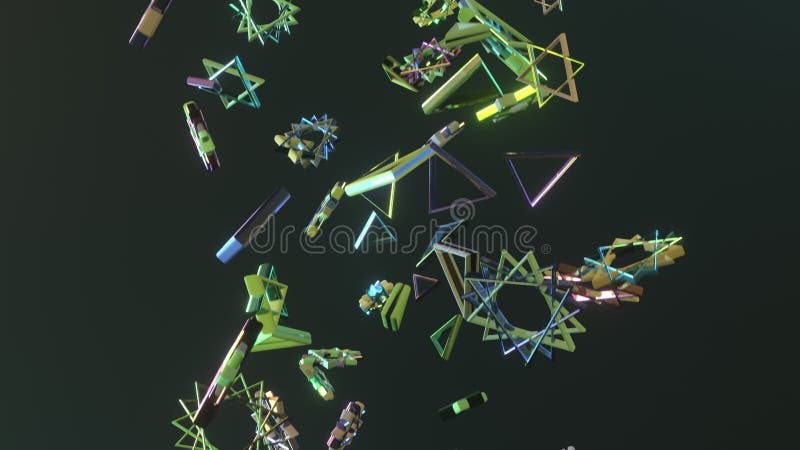 Futuristic Shape Flying Animation of an Abstract Objects. Dynamic ...