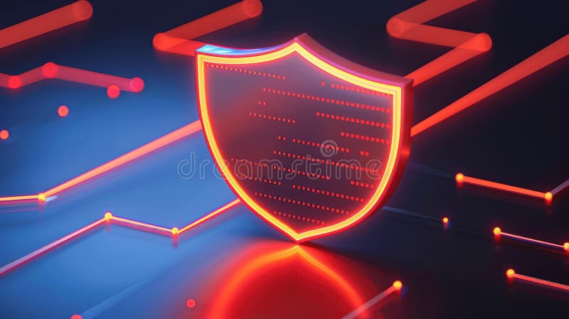 A Futuristic Shield Built from Digital Circuits Represents Advanced ...