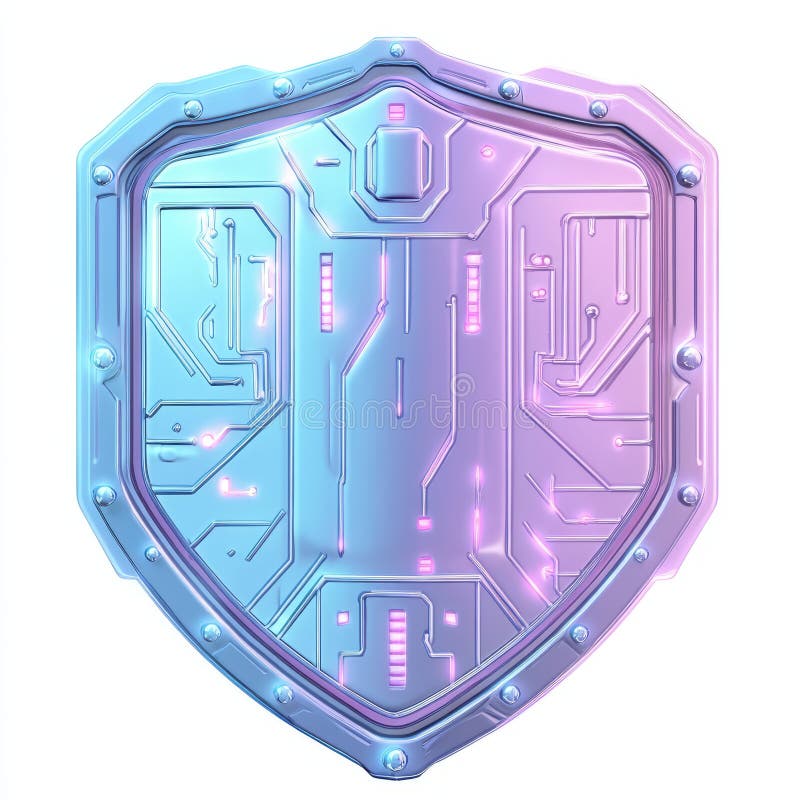 Futuristic Shield with Glowing Circuitry. Stock Illustration ...