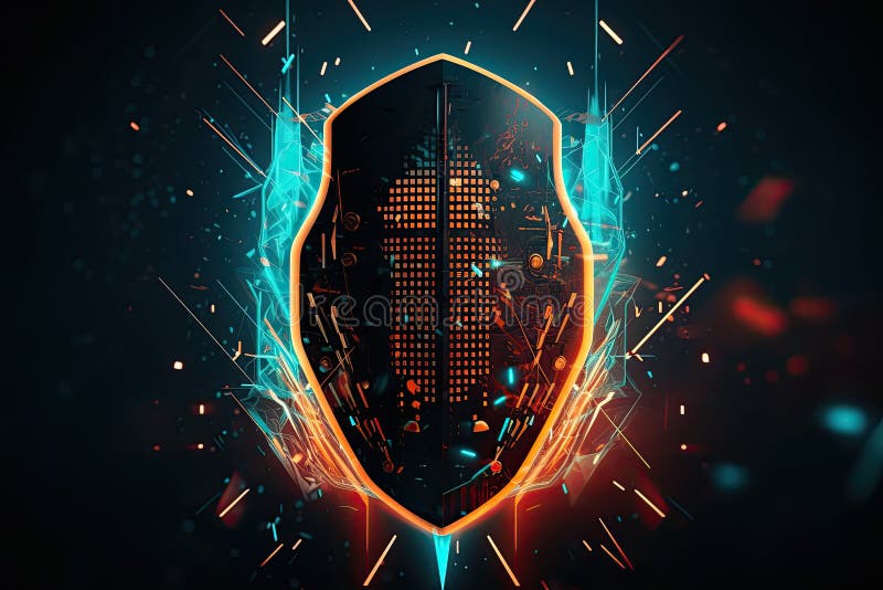 Futuristic Shield Illustration. Generative Ai Stock Illustration ...