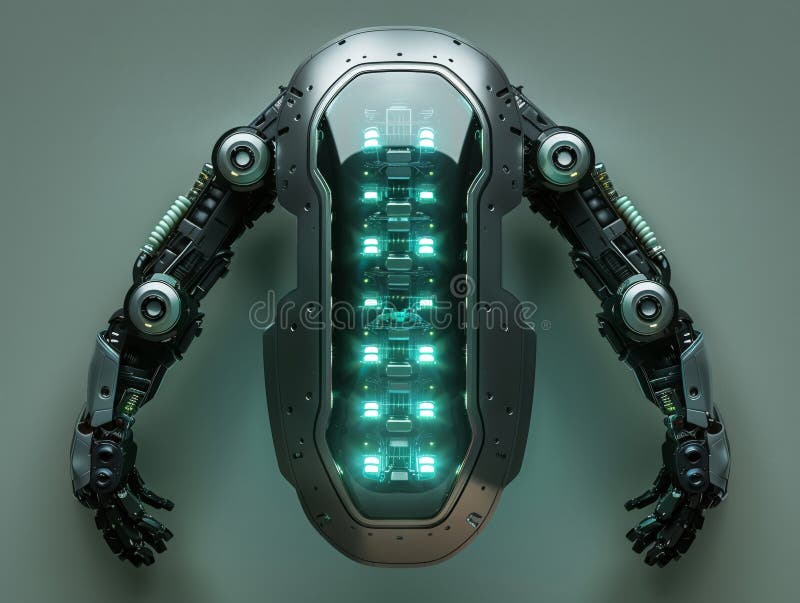 Futuristic Shield with Robotic Arms, 3D Design, Advanced Technology ...