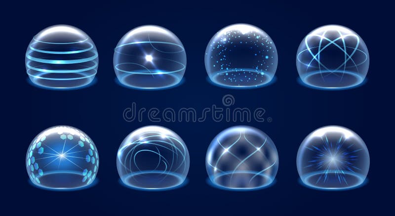 Futuristic shield spheres stock vector. Illustration of dome - 236357100