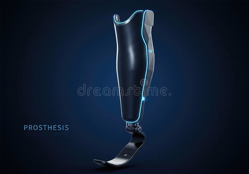 Futuristic Shining Futuristic Low Polygonal Style Leg Prosthesis ...