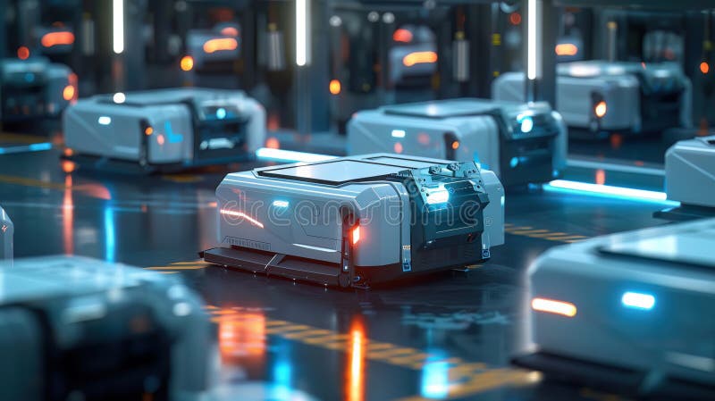 Futuristic Shipment Hub Robots Streamline Sorting Industrys Pulse Stock ...