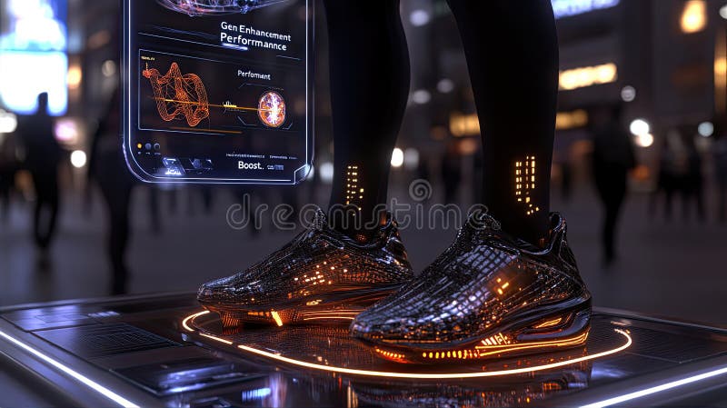 Futuristic Shoes with Performance Data Stock Photo - Image of ...