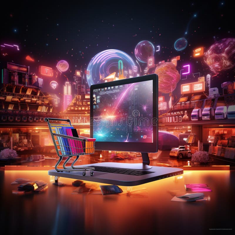 Futuristic Shopping Experience Stock Image - Image of ecommerce, sleek ...
