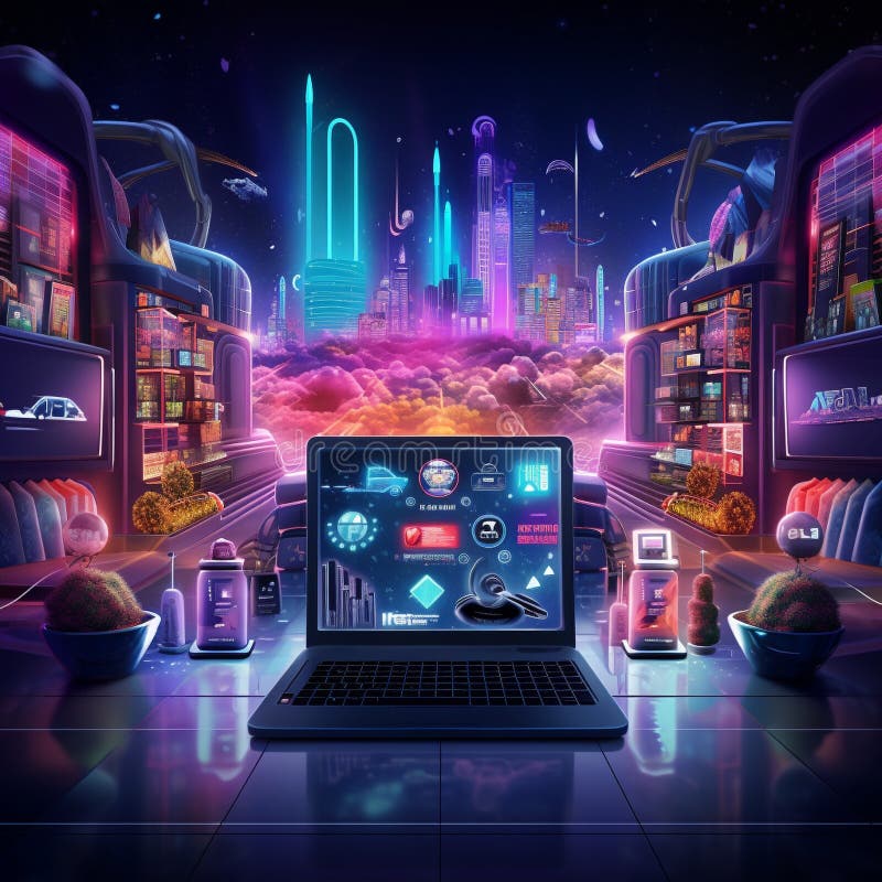 Futuristic Shopping Experience Stock Image - Image of ecommerce, sleek ...