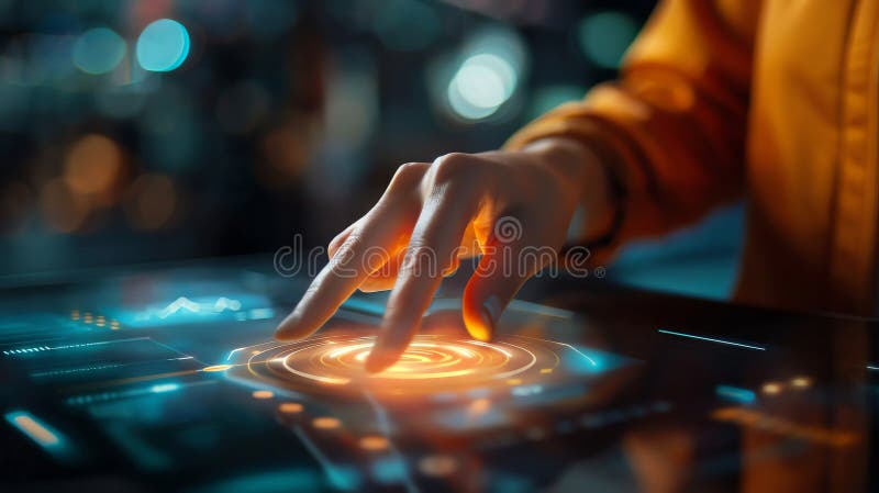 Futuristic Shopping Experience, Woman Using Holograms in High-tech Shop ...