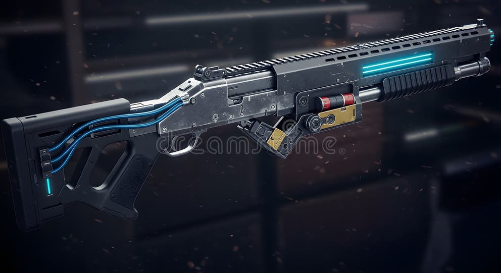 Futuristic Shotgun: Sci-Fi Weapon Design Stock Illustration ...