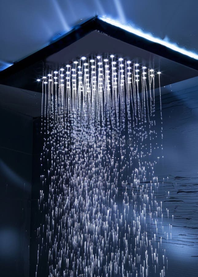 Futuristic Shower with LED Lighting and Water Flow. Generative Ai Stock ...