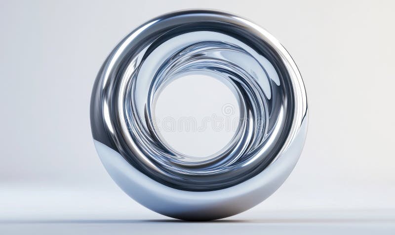 Futuristic Silver Metallic Torus on Minimal Background Stock ...