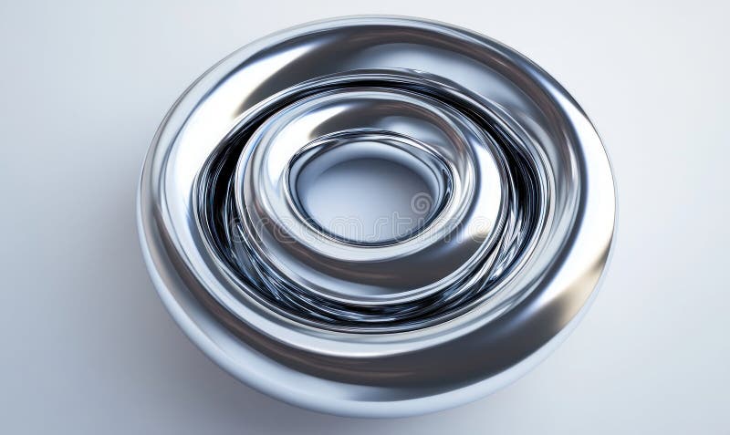 Futuristic Silver Metallic Torus on Minimal Background Stock ...