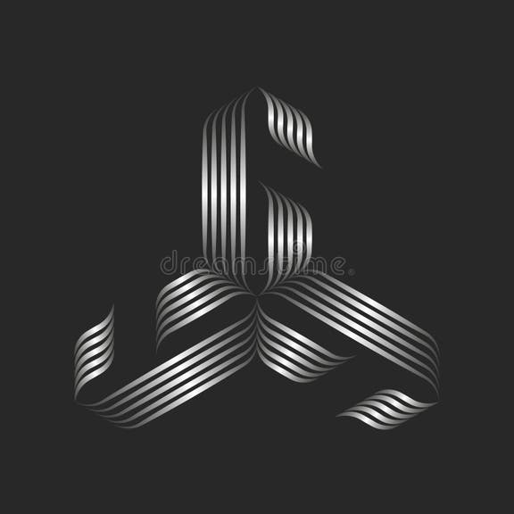 Futuristic Silver Number 666 Symbol with Metallic Parallel Thin Lines ...