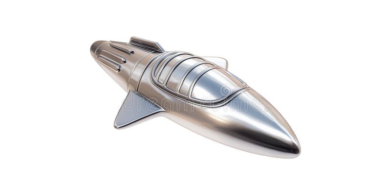 Futuristic Silver Rocket Model. Concept of Space Exploration and ...