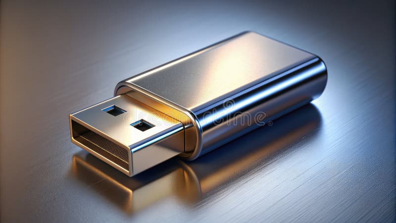 Futuristic Silver USB Connector Advanced Technology Component for ...