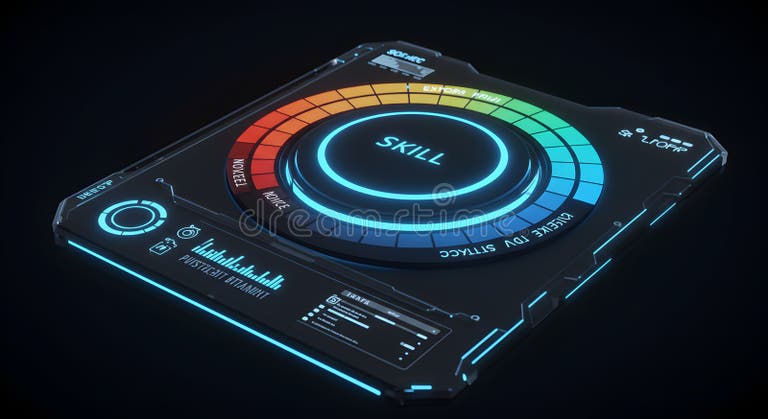 Skill Level Dashboard Hud Ui Ux Design Interface Futuristic Technology ...