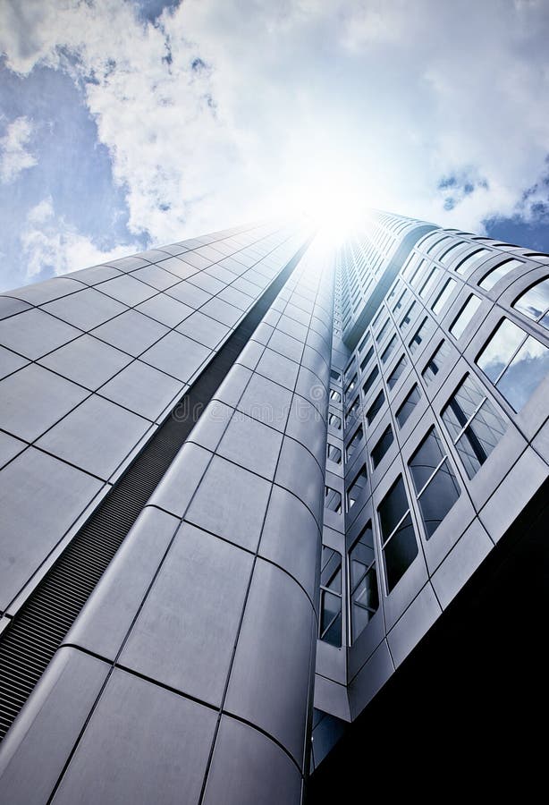Futuristic Skyscraper from Below Stock Image - Image of facade, mirror ...