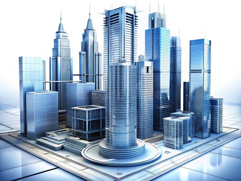 Futuristic Skyscraper Design Blueprint Architectural Plans for a Modern HighRise Stock ...