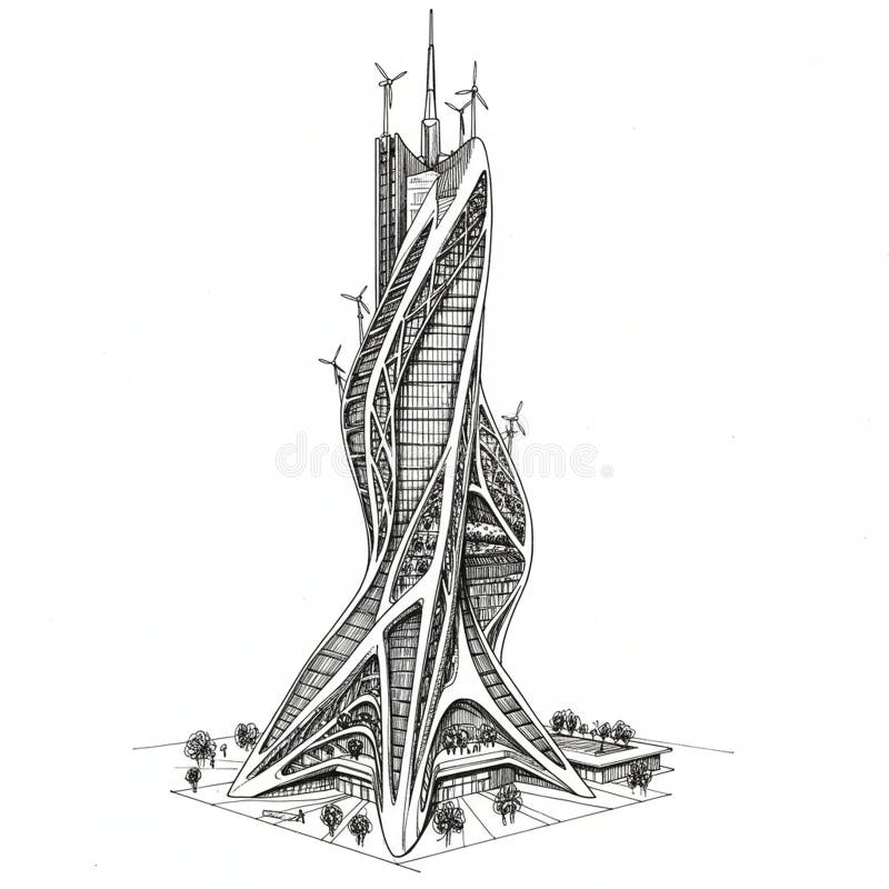 Futuristic Skyscraper Design with an Organic, Twisting Structure ...
