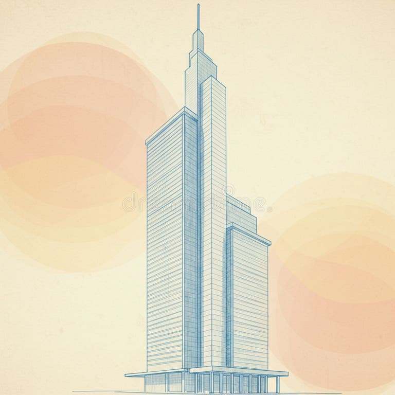 Futuristic Skyscraper Design with a Series of Tiered, Rectangular ...