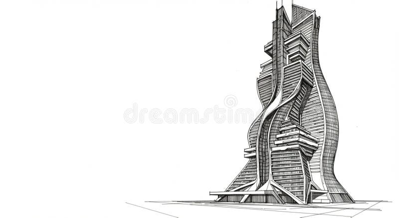 Futuristic Skyscraper Design with a Twisting and Curving Form. the ...