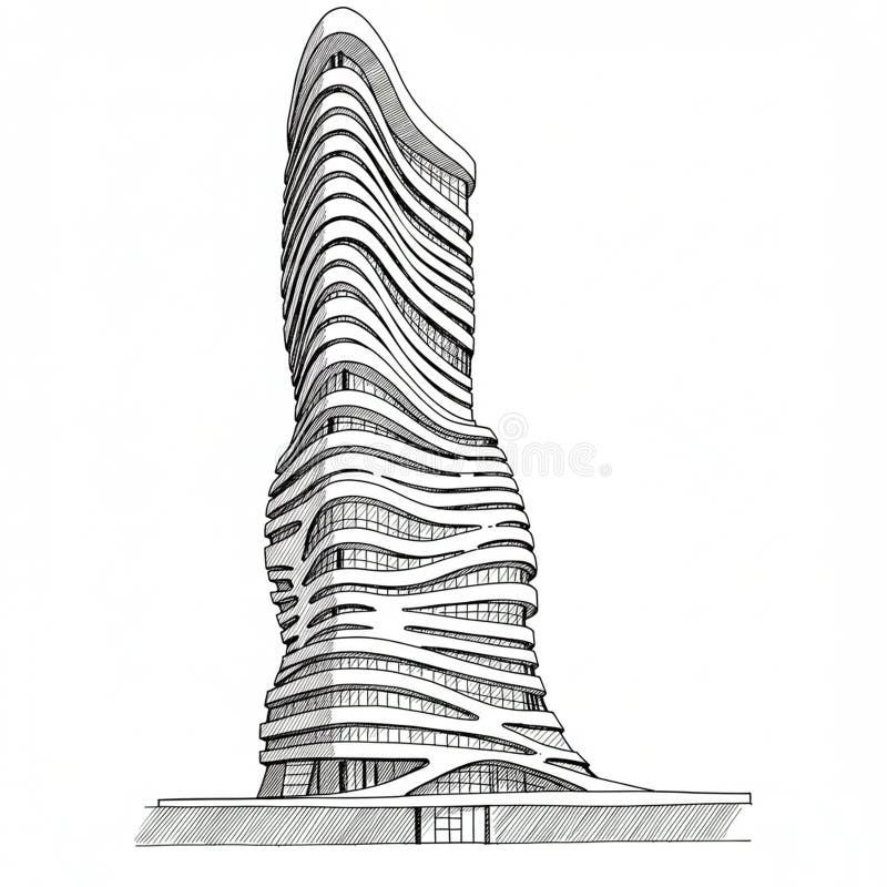 Futuristic Skyscraper Design with an Undulating, Twisting Form ...