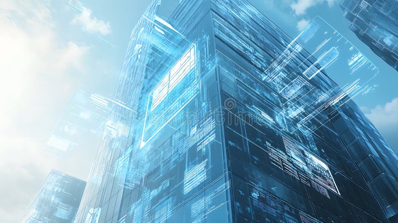 Futuristic Skyscraper stock illustration. Illustration of architecture ...