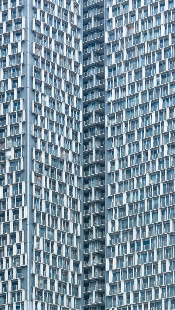 Futuristic Skyscraper Facade with Opaque and Translucent Panels in ...