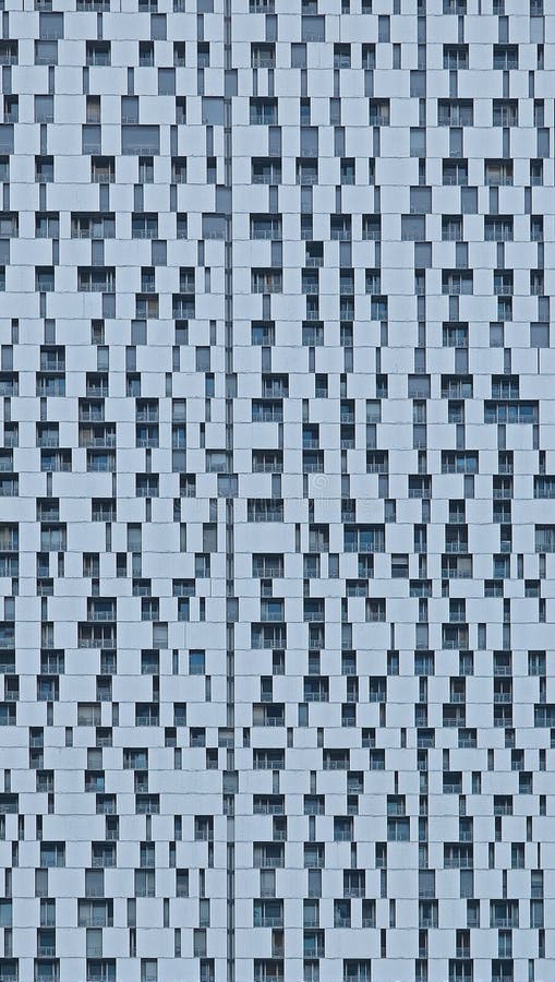 Futuristic Skyscraper Facade with Opaque and Translucent Panels in ...