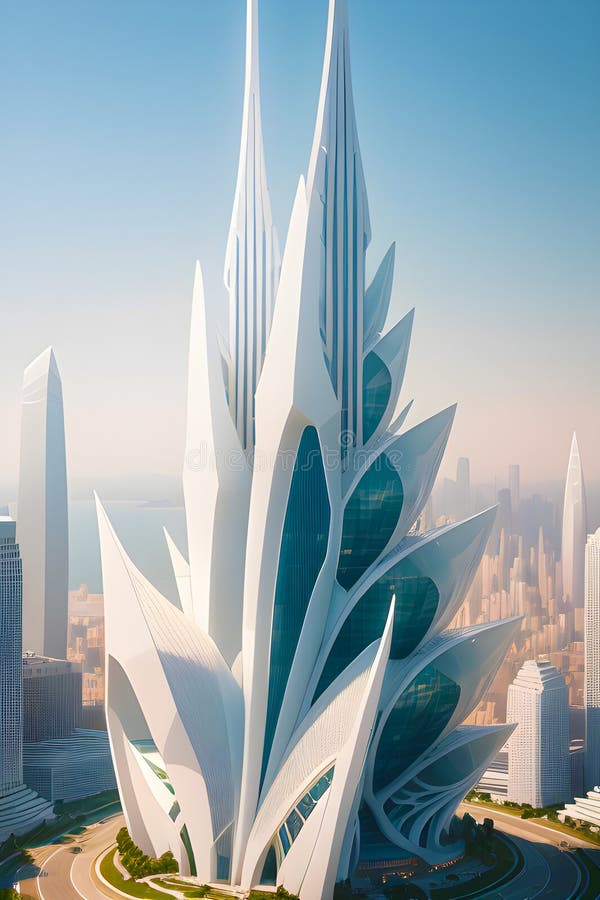 Futuristic Skyscraper with High Tech Design and Amazing Landscape ...