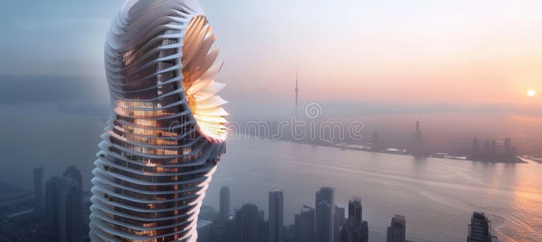 Futuristic Skyscraper: Nautilus Shell-Inspired Structure Merging Nature ...