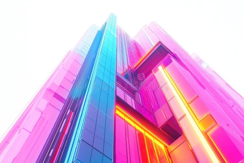 Futuristic Skyscraper on a White Backdrop Stock Illustration ...