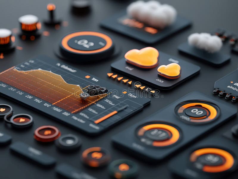 Futuristic, Sleek Interface with Illuminated Panels and Screens, Likely ...