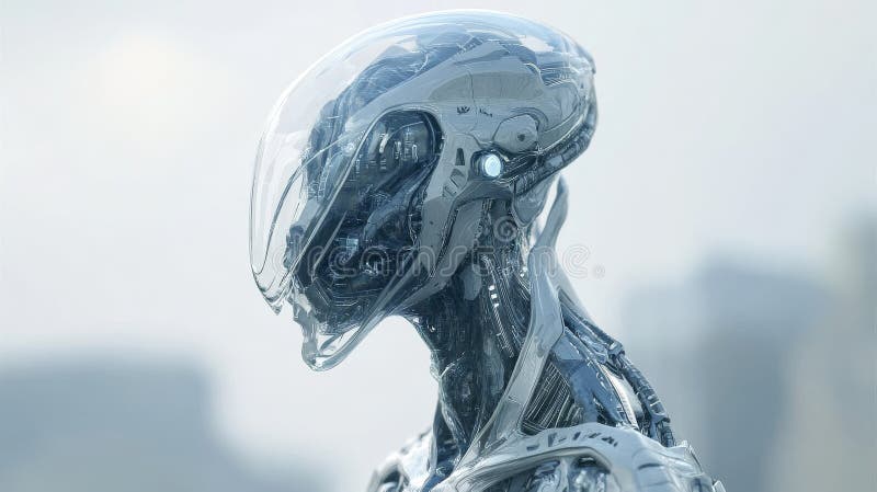 Futuristic, Sleek Robotic Figure with a Translucent Design Stock Image ...