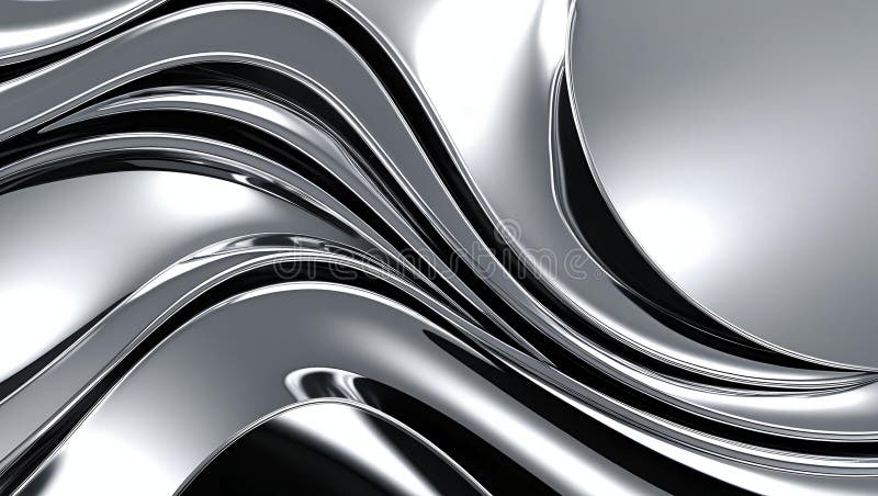 Sleek Silver Liquid Abstract Flow for Modern Design and Backgrounds ...
