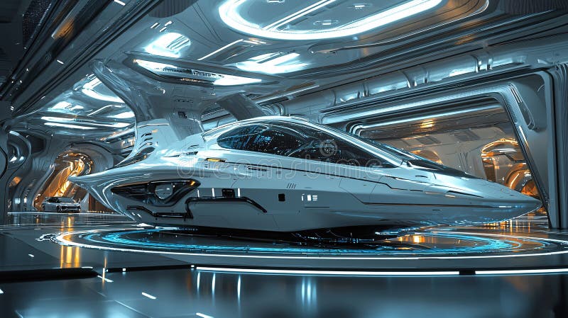 Future Science and Technology Spacecraft Stock Illustration ...