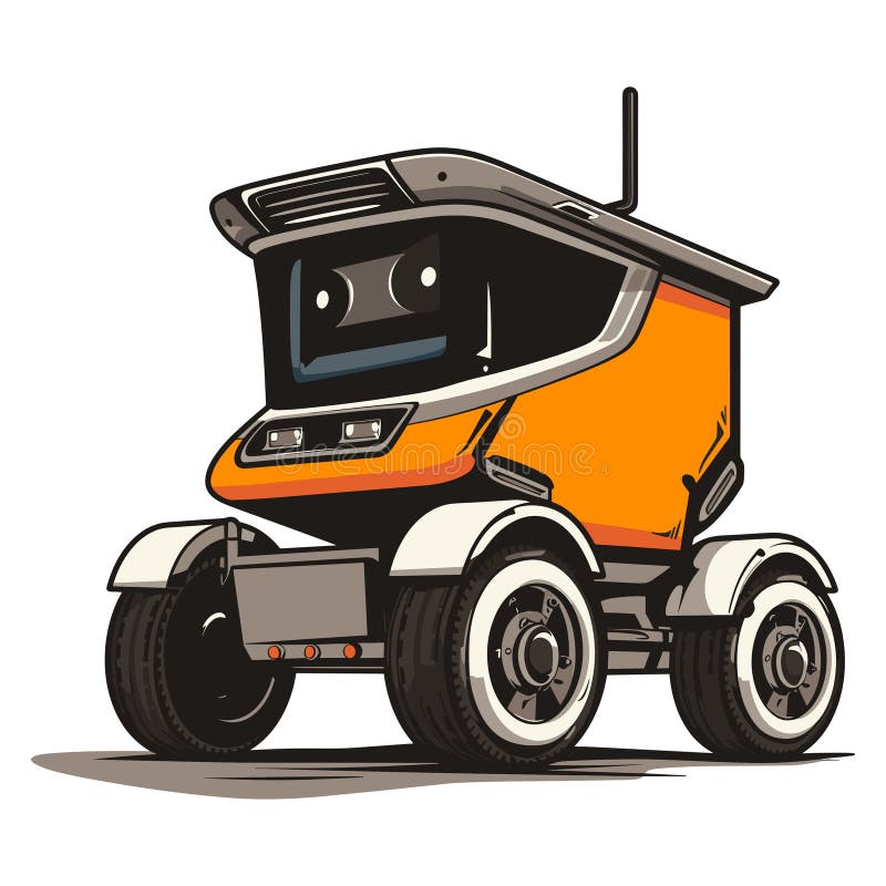 Smart Autonomous Delivery Robot Illustration. Modern Vector Icon ...