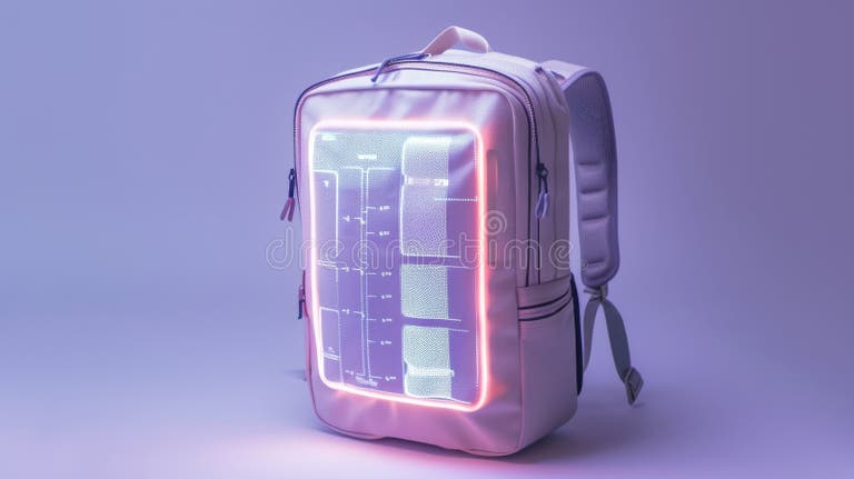 Futuristic Smart Backpack with Interactive LED Display Stock Photo ...